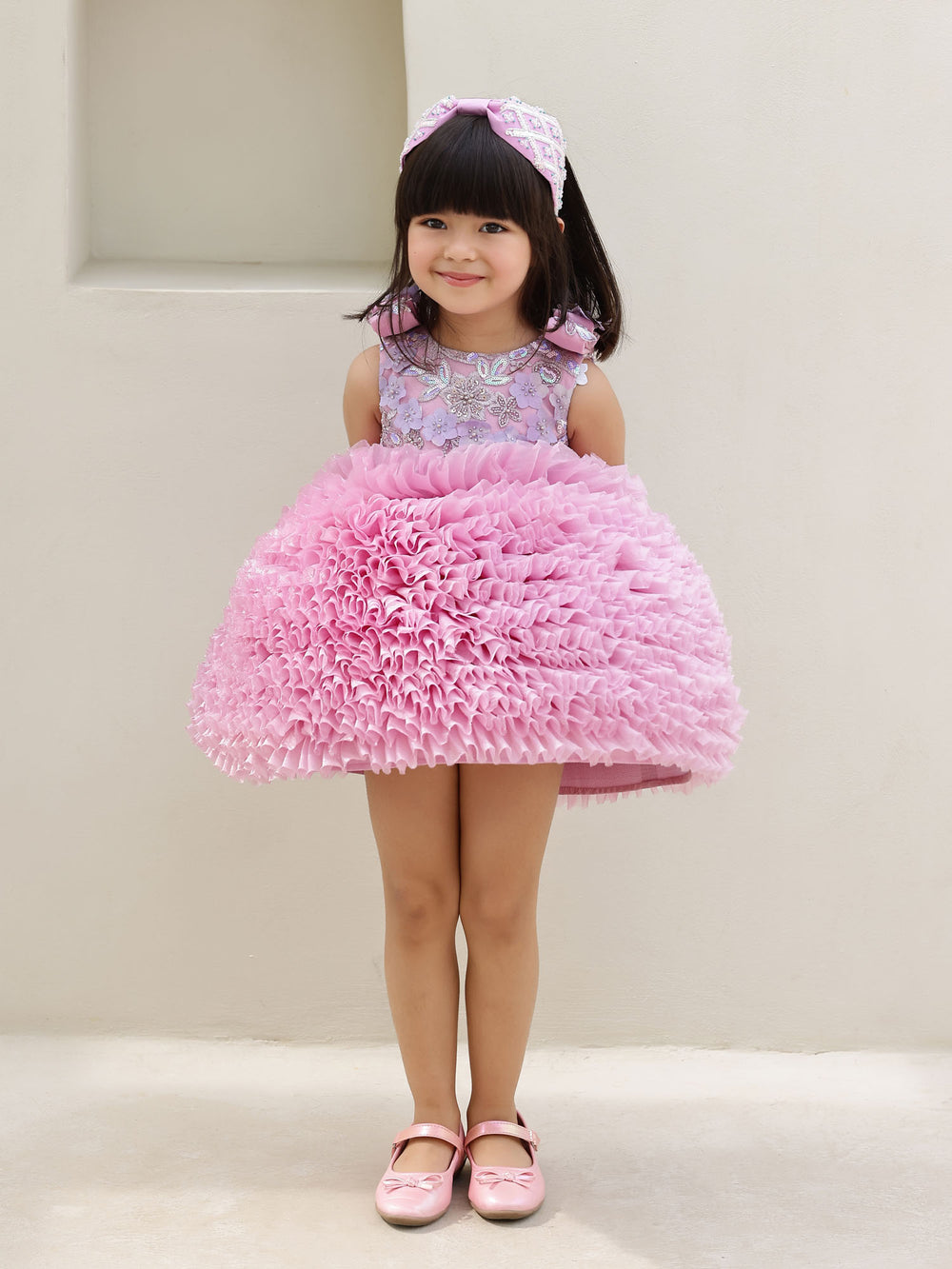 JANYAS CLOSET Mauve Magic Ruffle Barbie Dress