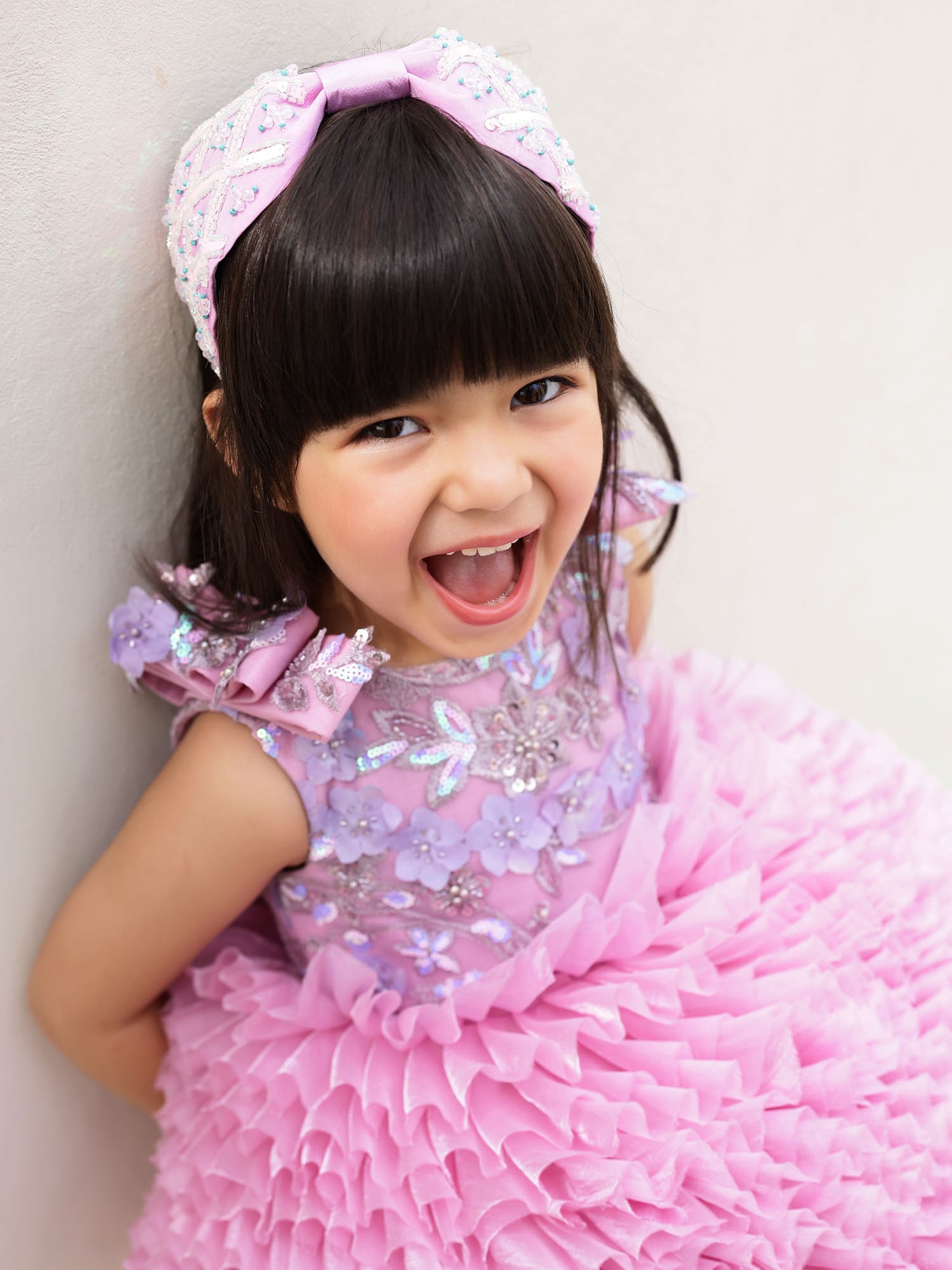 JANYAS CLOSET Mauve Magic Ruffle Barbie Dress